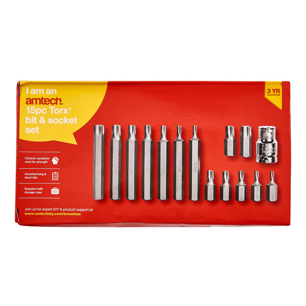 amtech 15pc Torque Bit & Socket Set | Car Parts 4 Less